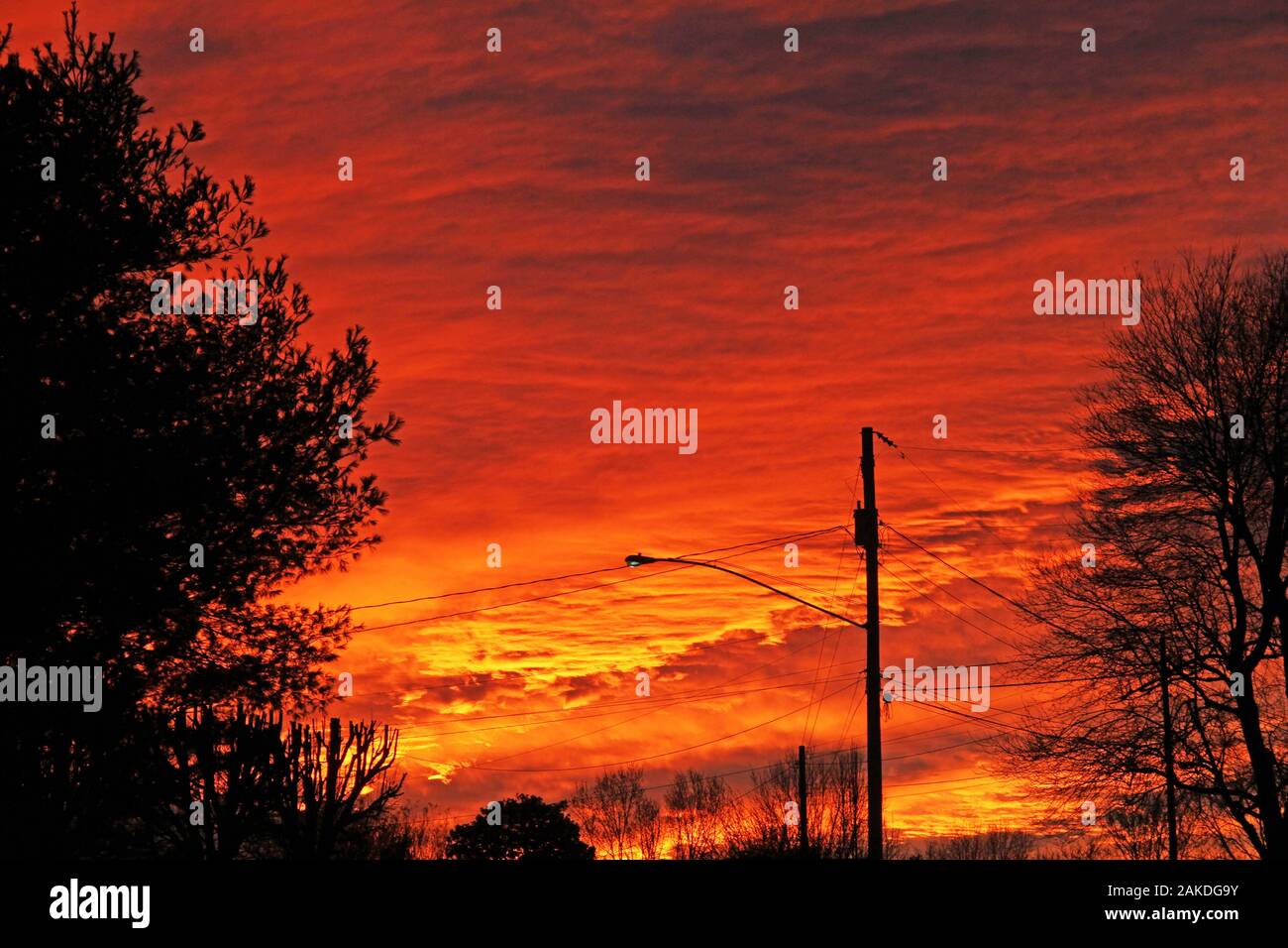 Spectacular sunset sky over the city Stock Photo - Alamy
