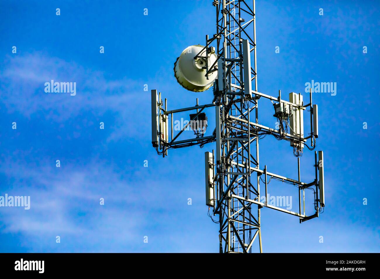 A close up view on the electronic components that make up a cell site ...