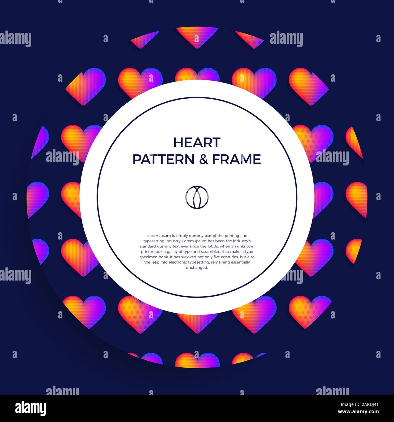 Poster, banner or card Frame Border with love rainbow trendy color ...