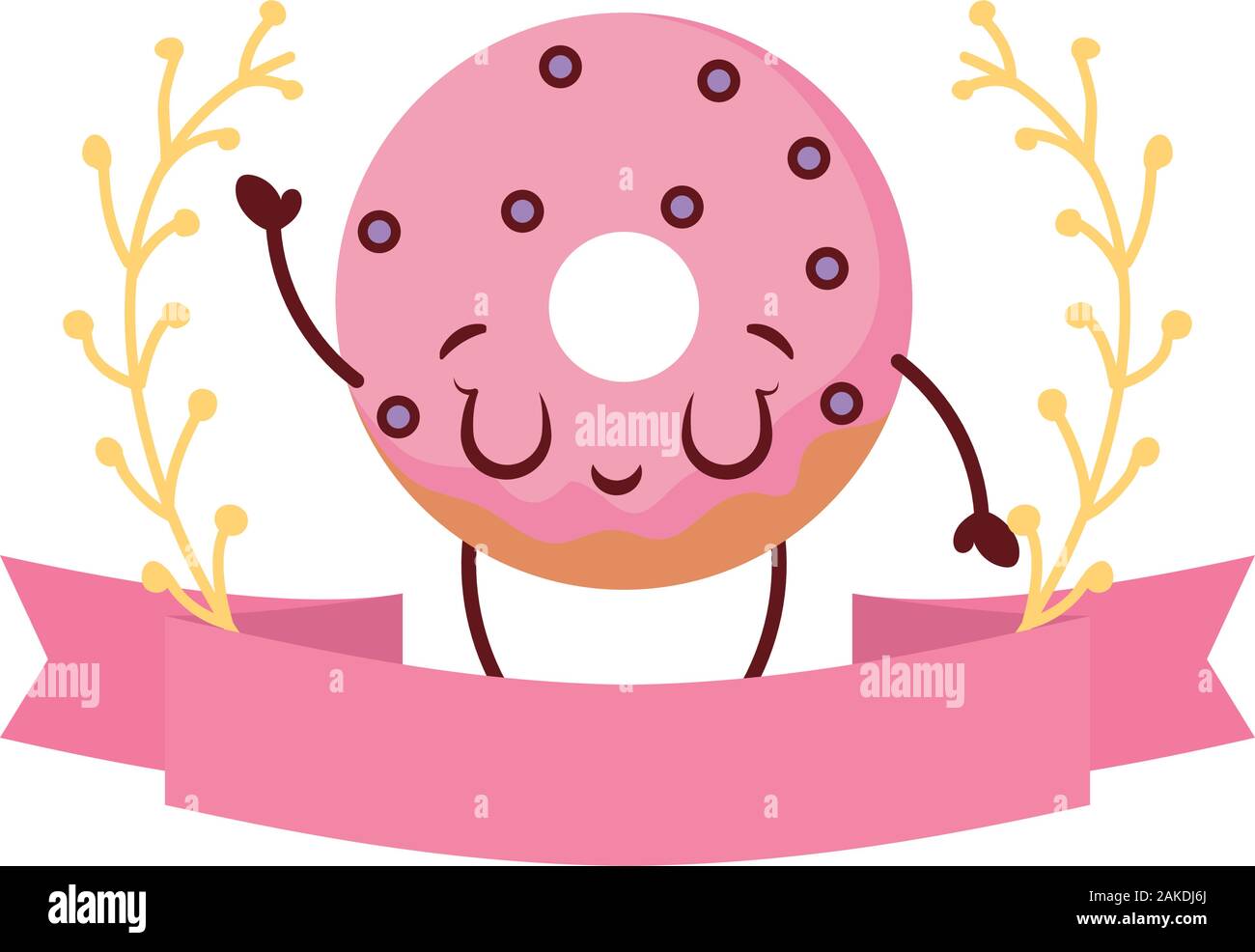 donut cartoon design, Kawaii expression cute character funny and ...