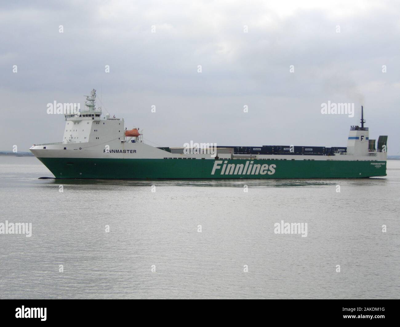 Finnlines' Finnmaster on the River Humber Estuary preparing to enter ...