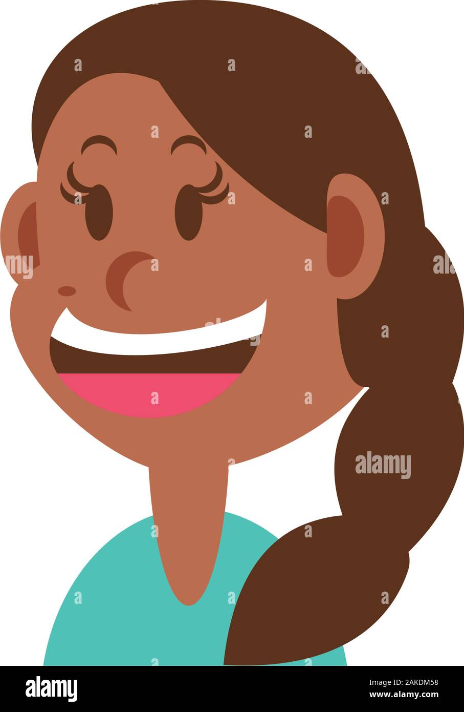 Girl cartoon with brown hair design, Kid childhood little people ...
