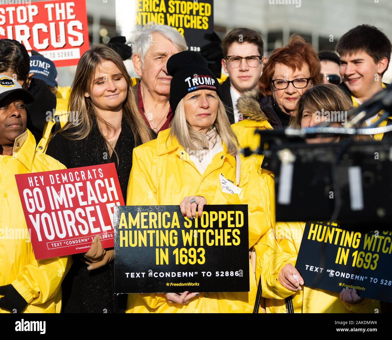 January 8, 2020 - Washington, DC, United States: Spectators at a press ...