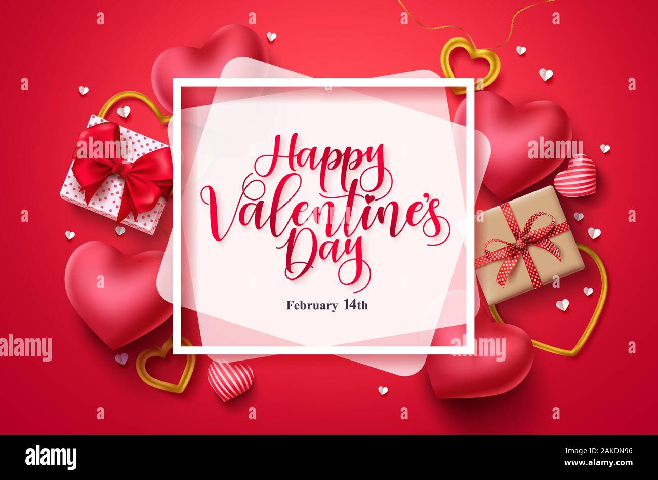 Happy valentines day vector background template. Valentines greeting ...