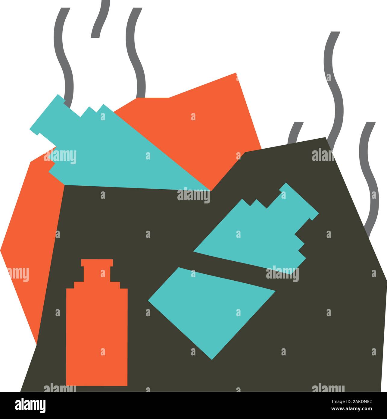 Plastic bottles trash design, Pollution factory environment dirty ...