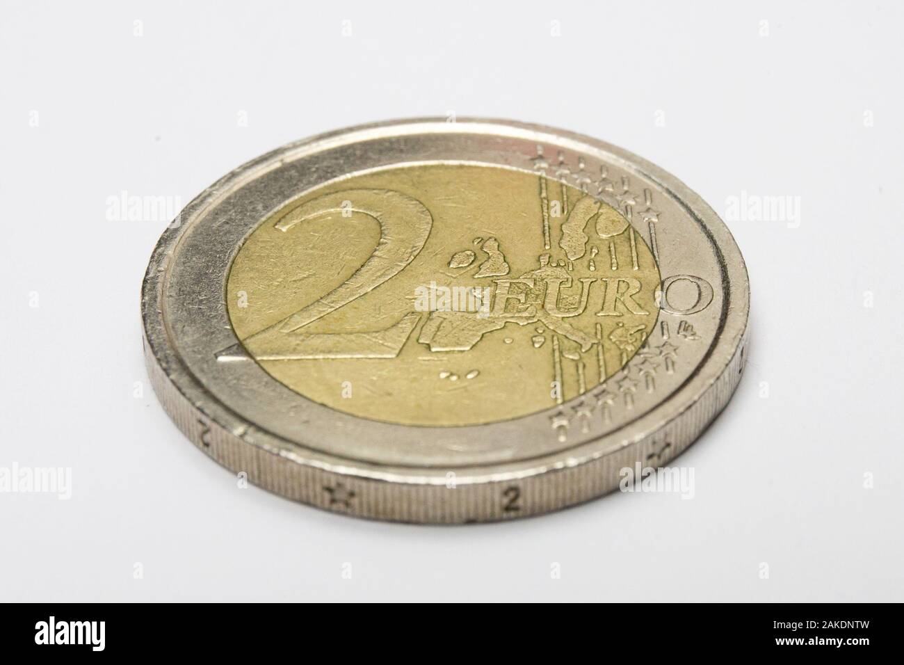 In this photo illustration a two euro coin seen displayed Stock Photo ...