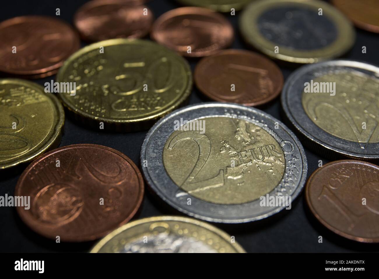 In this photo illustration euro coins are seen displayed Stock Photo ...