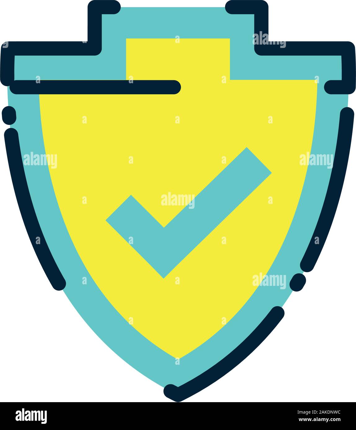 Shield and check mark design of Security system warning protection ...