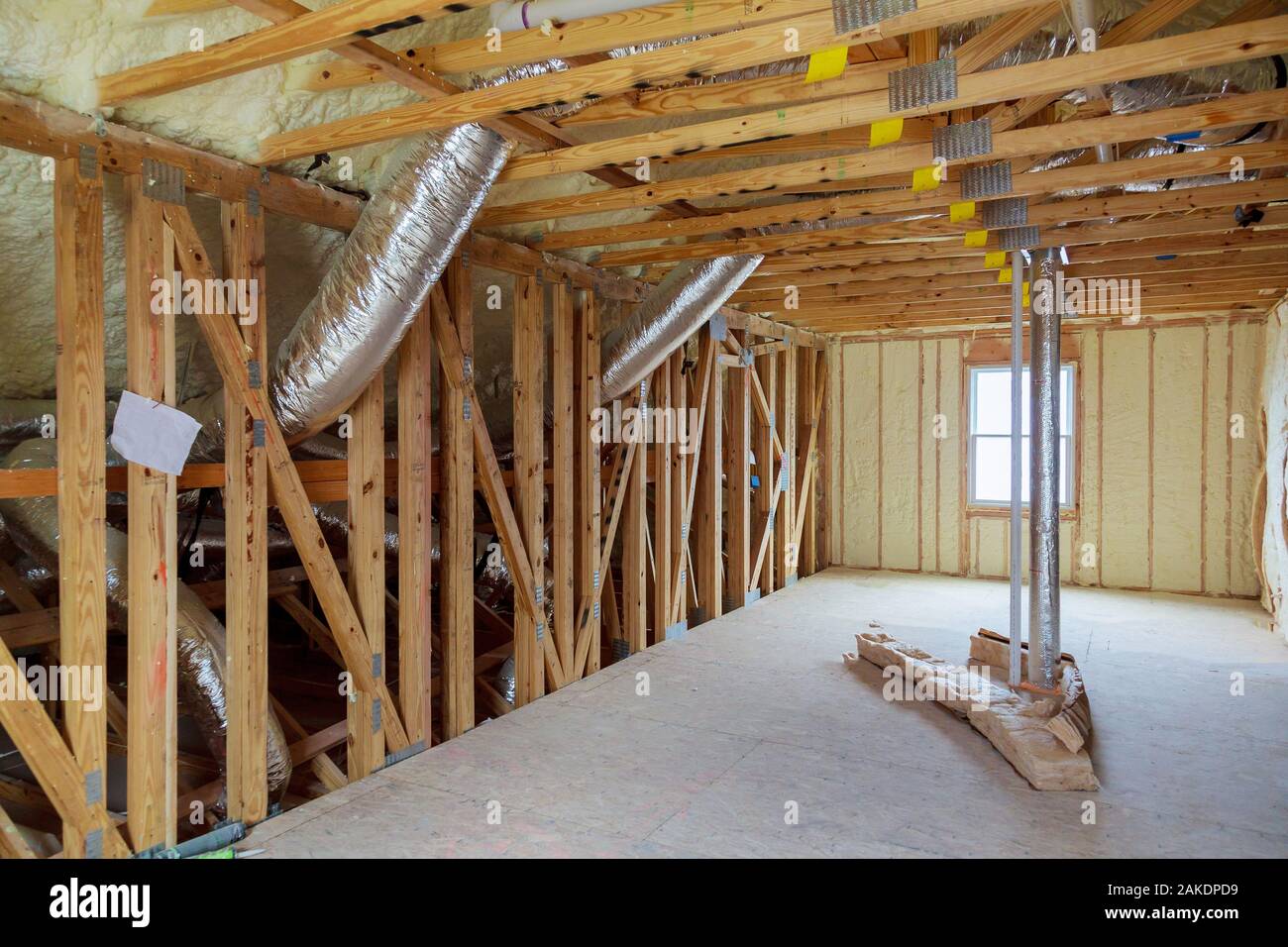 Insulation of attic with thermal insulation cold barrier and insulation ...