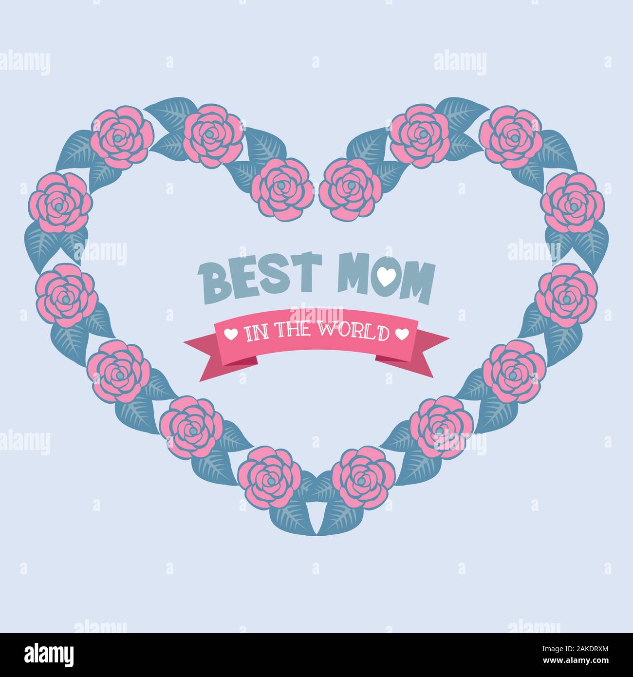 Template design for best mom in the world, with beautiful leaf and ...