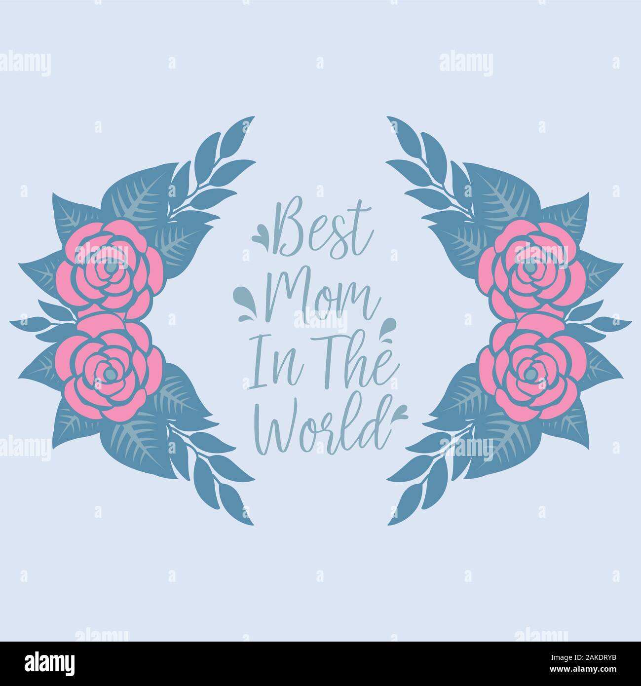 Template design for best mom in the world, with beautiful leaf and ...