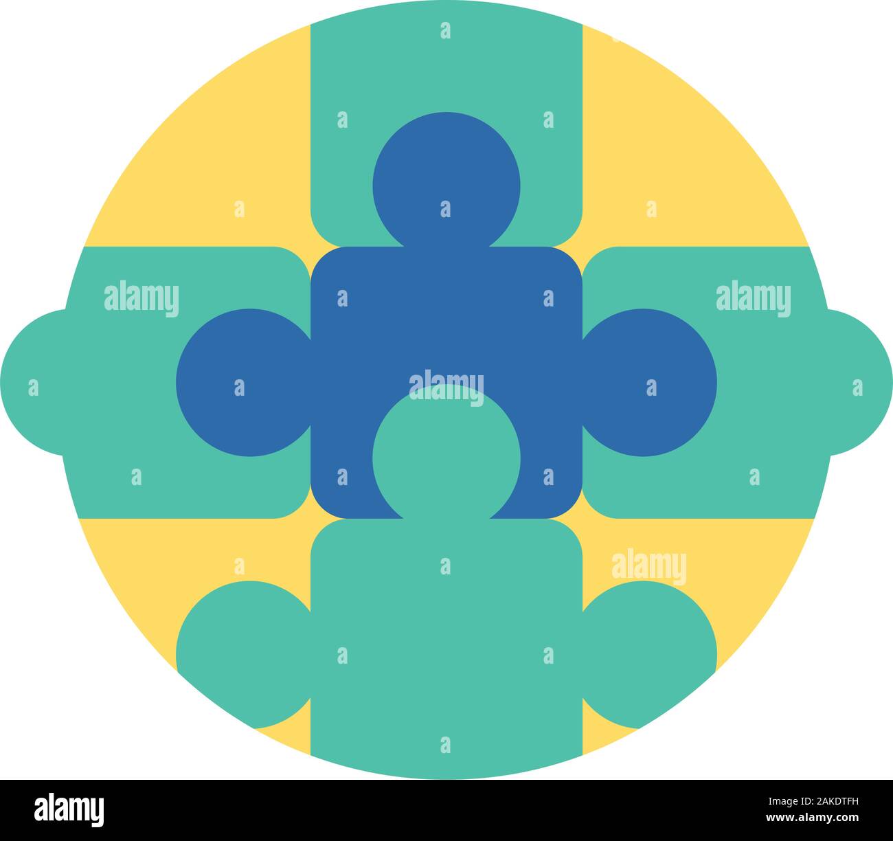 Puzzle icon design, Jigsaw game object teamwork match toy element ...