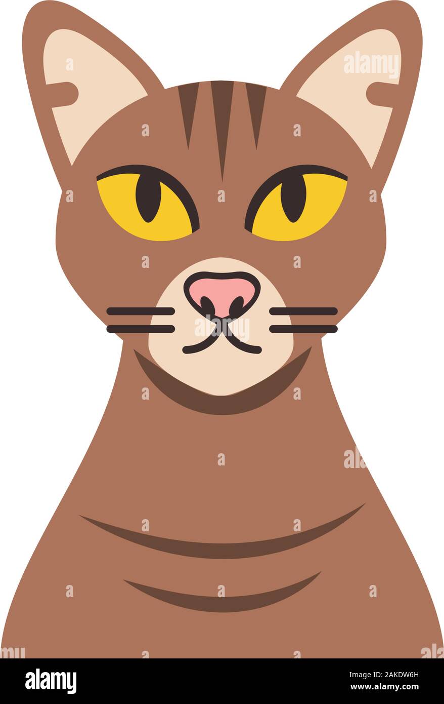 Cute brown cat cartoon design, Animal pet kitten domestic feline kitty ...