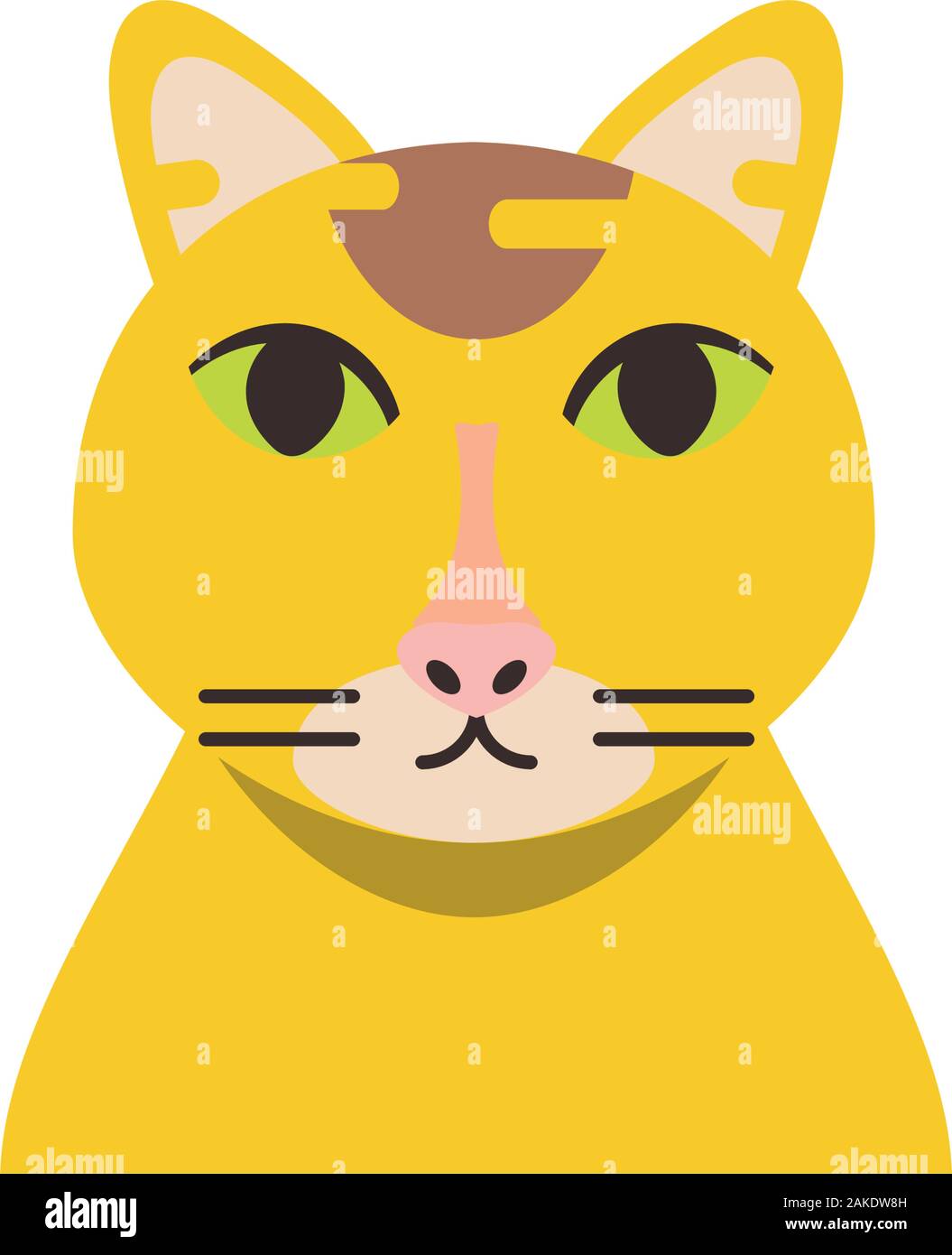 Cute yellow cat cartoon design, Animal pet kitten domestic feline kitty ...