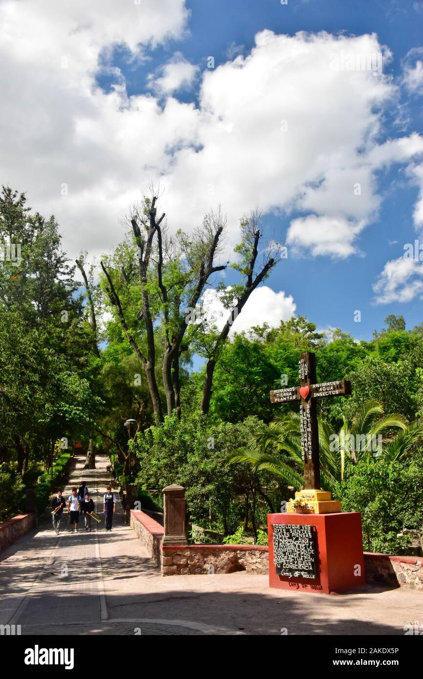 Religious sculpture in Parque Juarez, Juarez Park, San Miguel de ...