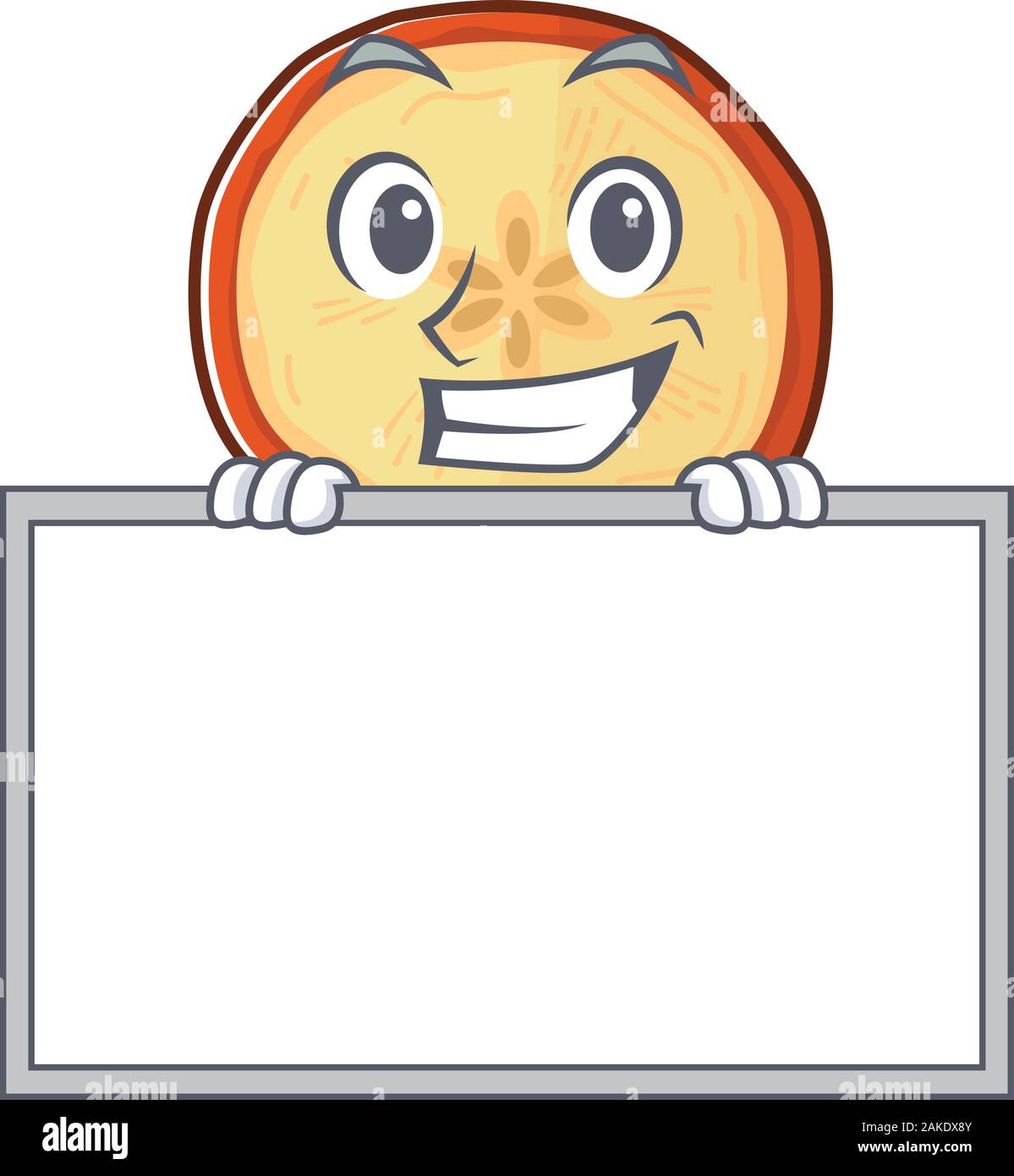 A cute picture of apple chips grinning with board Stock Vector Image ...