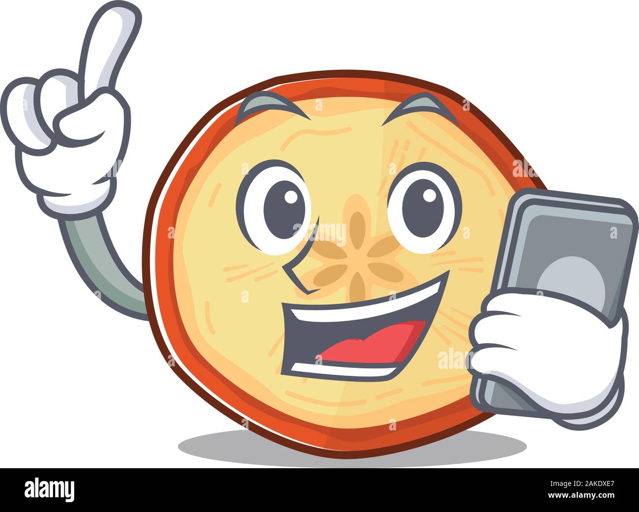 Cartoon design of apple chips speaking on a phone Stock Vector Image ...