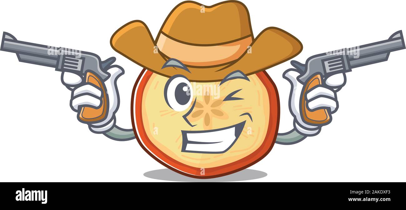 Apple chips dressed as a Cowboy having guns Stock Vector Image & Art ...