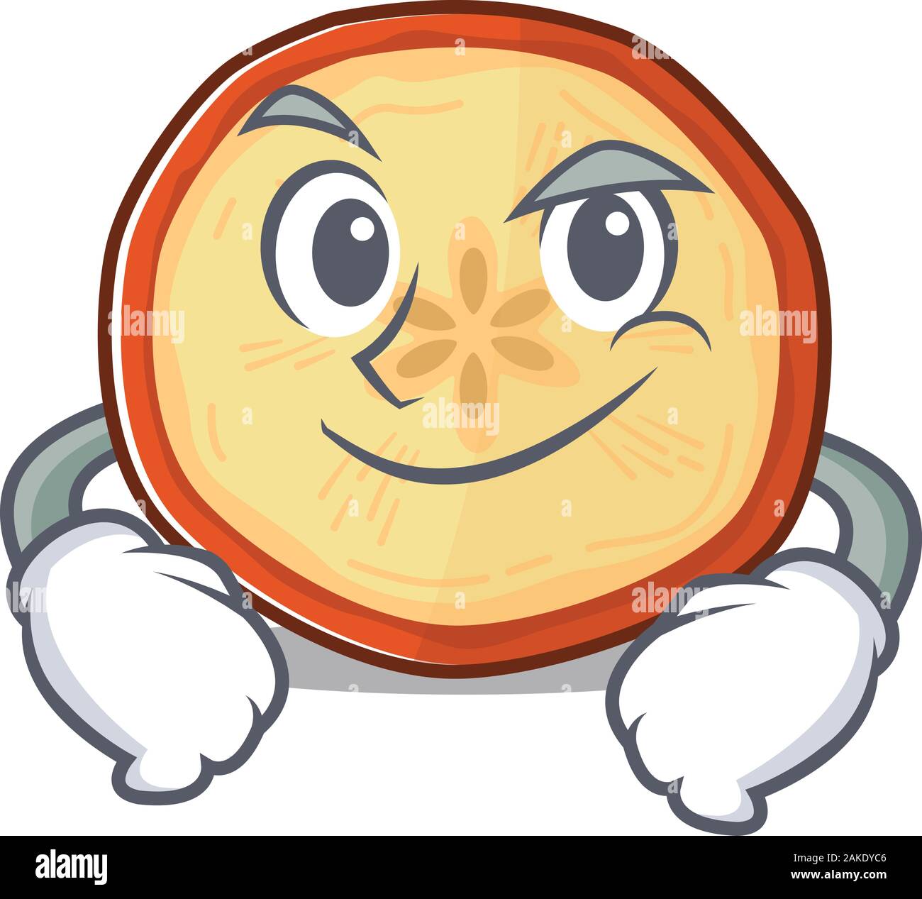 Cool apple chips mascot character with Smirking face Stock Vector Image ...