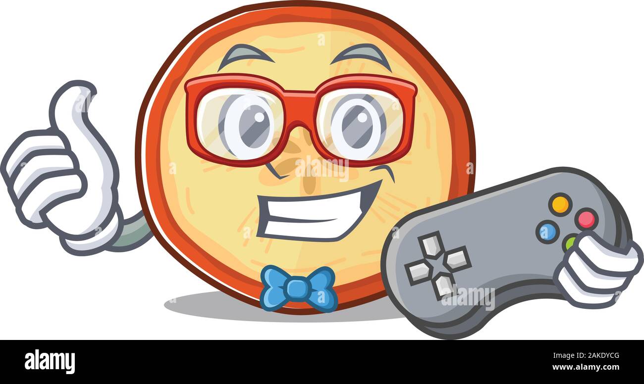 Smiley gamer apple chips cartoon mascot style Stock Vector Image & Art ...