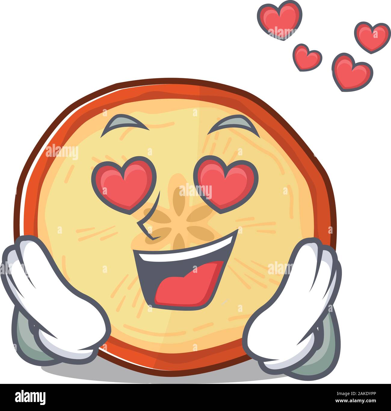 falling in love cute apple chips cartoon character design Stock Vector ...