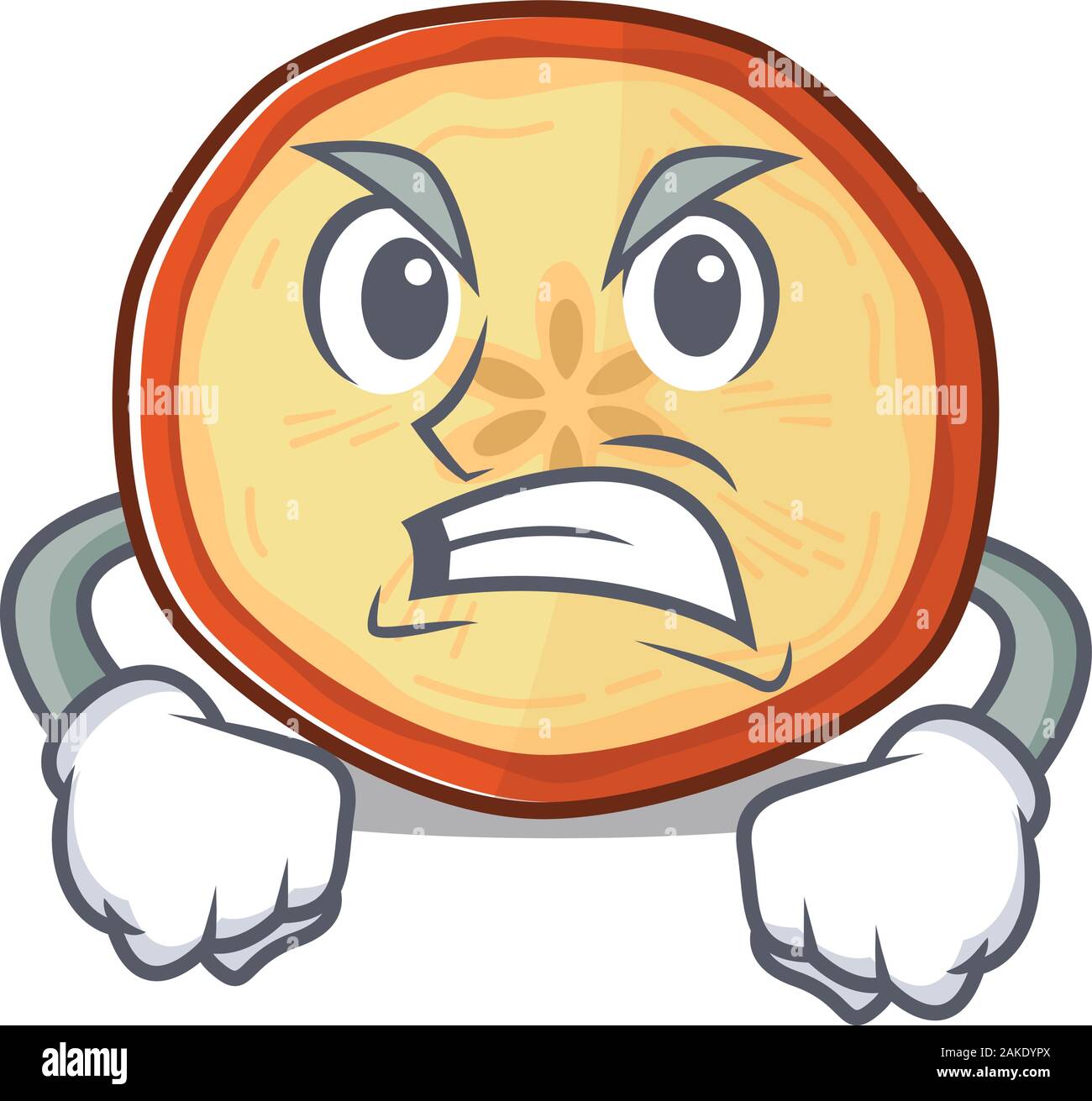 Apple chips cartoon character design having angry face Stock Vector ...