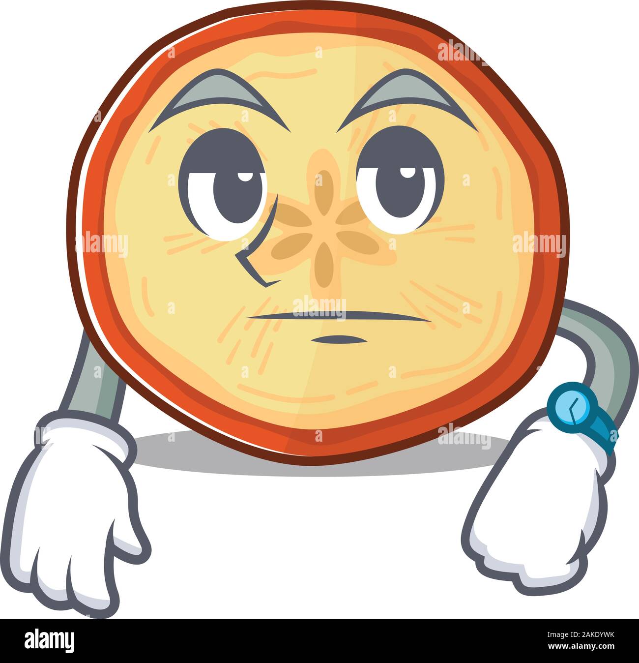 cartoon character design of apple chips on a waiting gesture Stock ...