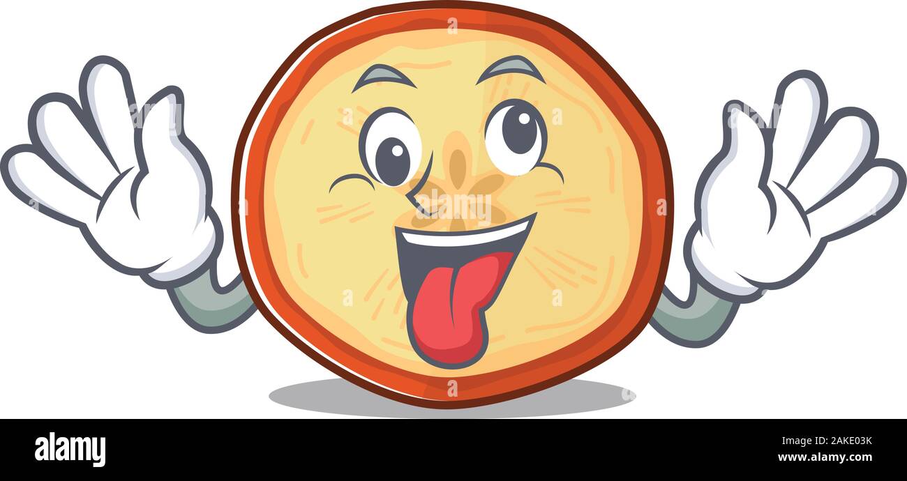 Apple chips Cartoon character style with a crazy face Stock Vector ...