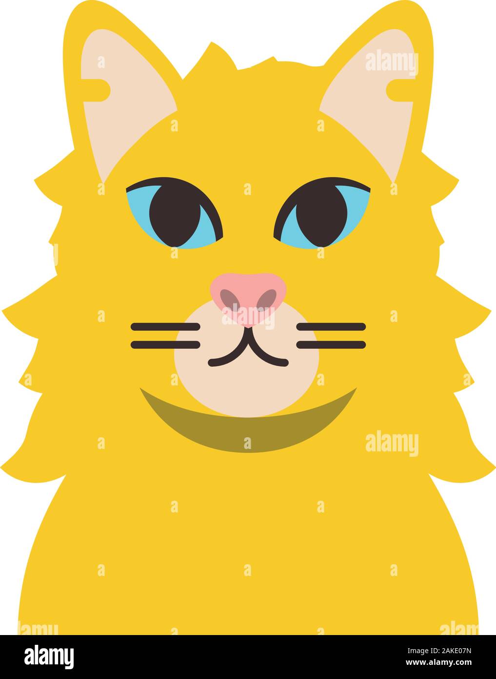 Cute yellow cat cartoon design, Animal pet kitten domestic feline kitty ...