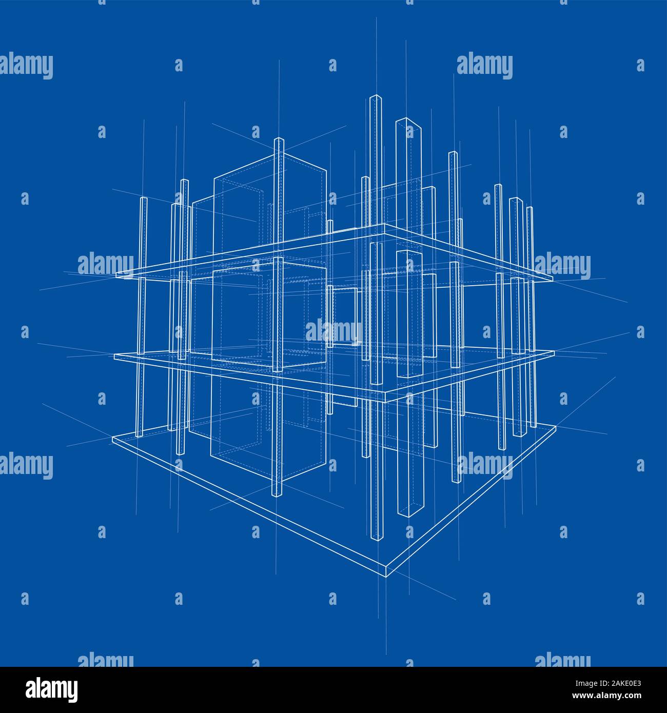 Drawing or sketch of a house under construction. Construction site ...