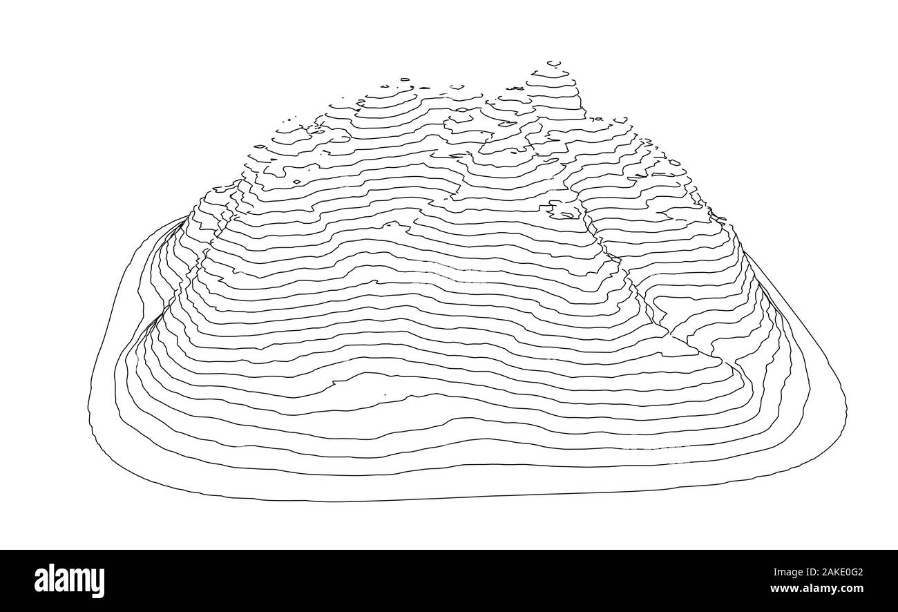 Curve lines in the shape of a part of a mountain range. Vector ...
