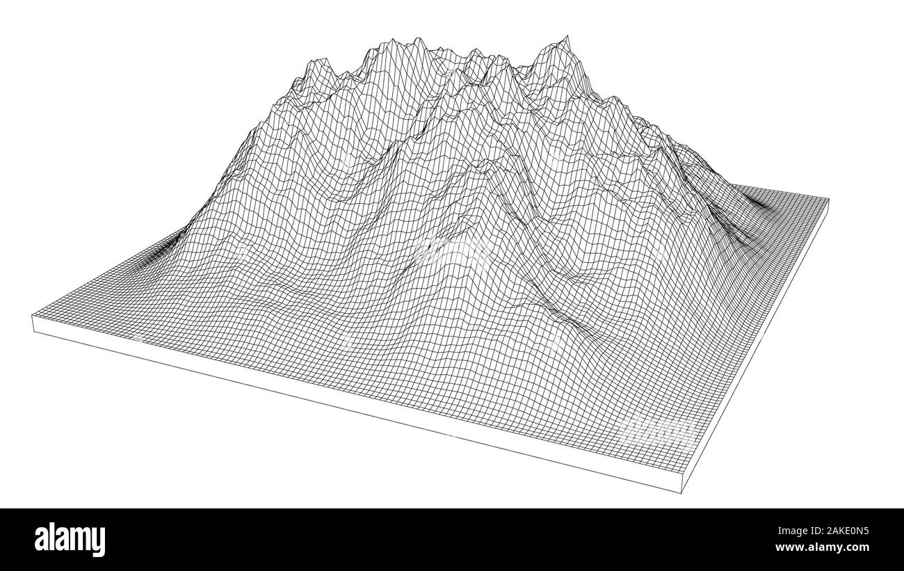 Curve lines in the shape of a part of a mountain range. Vector ...