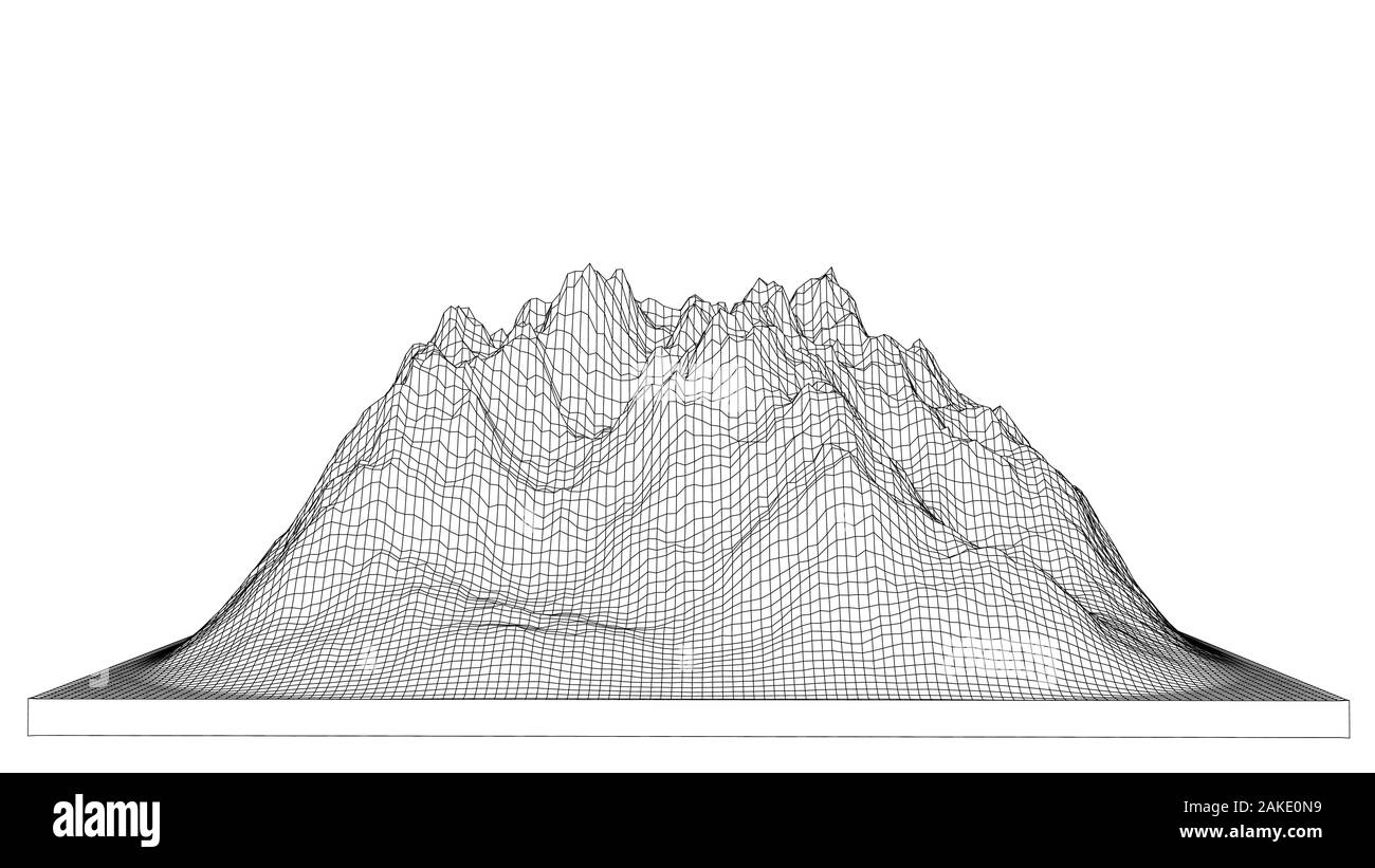Curve lines in the shape of a part of a mountain range. Vector ...