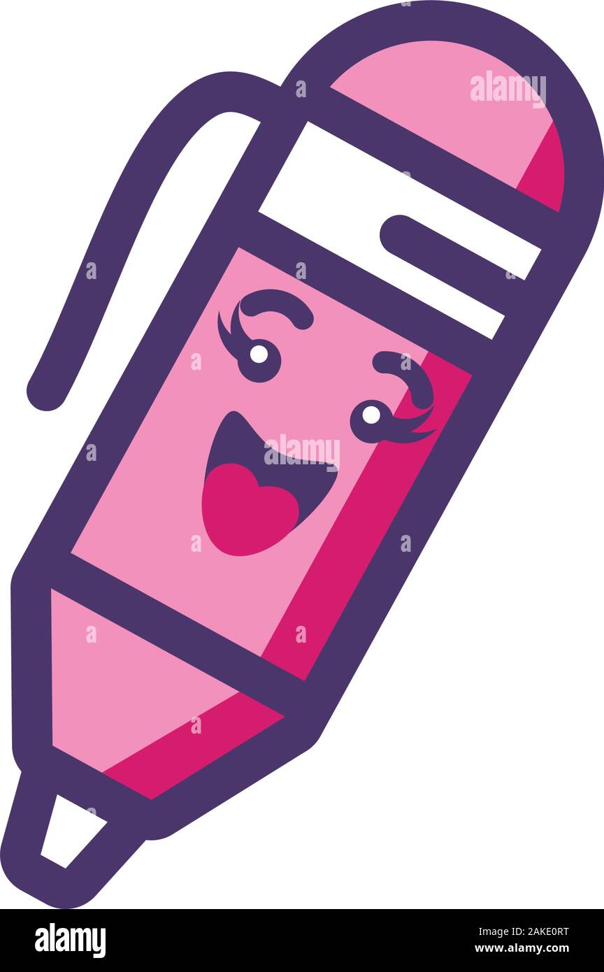 pen cartoon design, Kawaii school expression cute character funny and ...