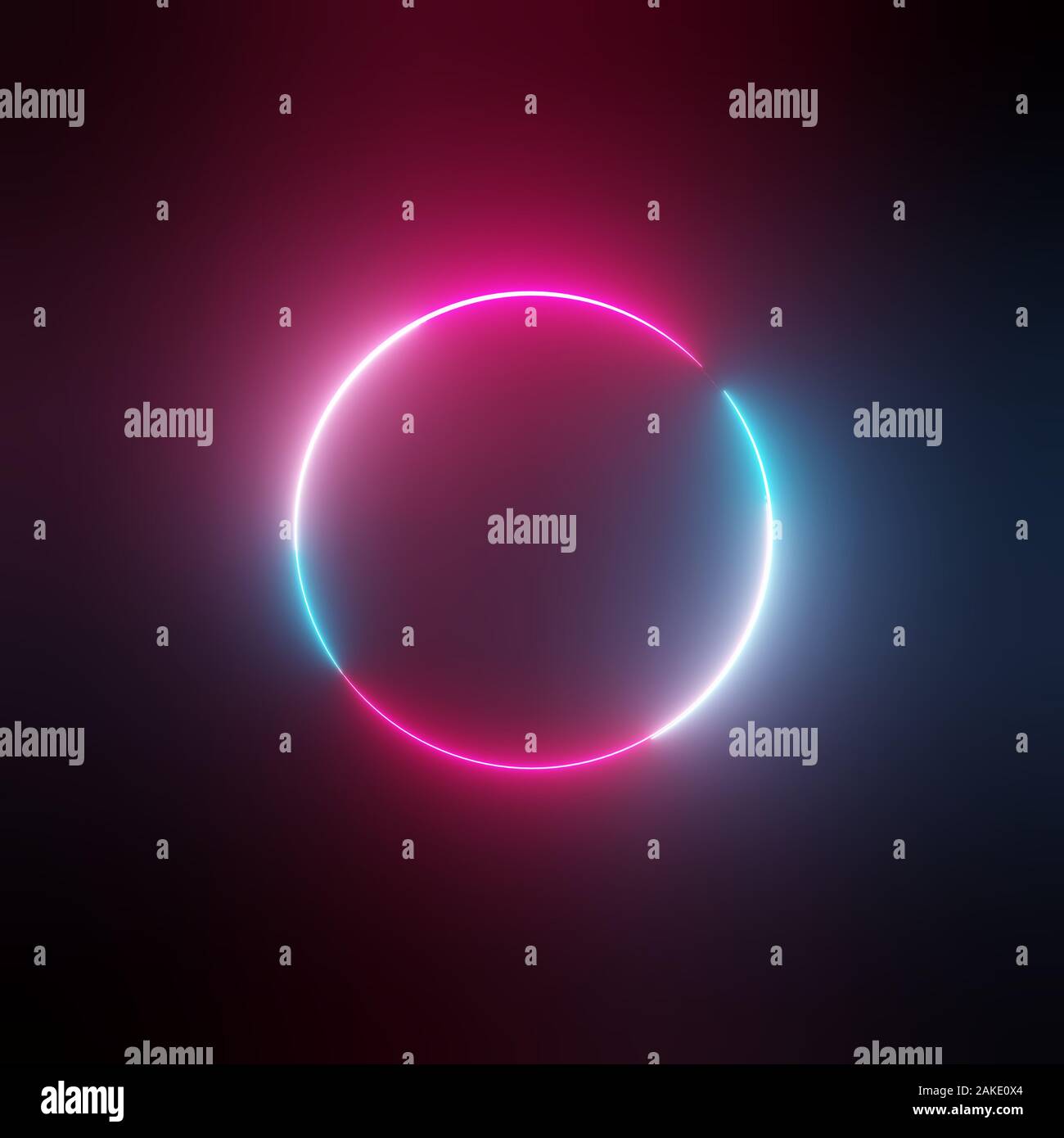 Neon light circle frame on dark background. 3D illustration Stock Photo ...