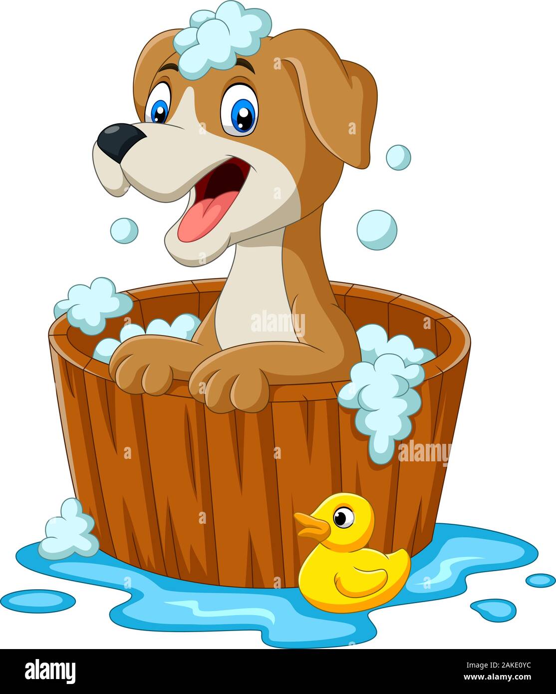 Cartoon dog having a bath Stock Vector Image & Art - Alamy