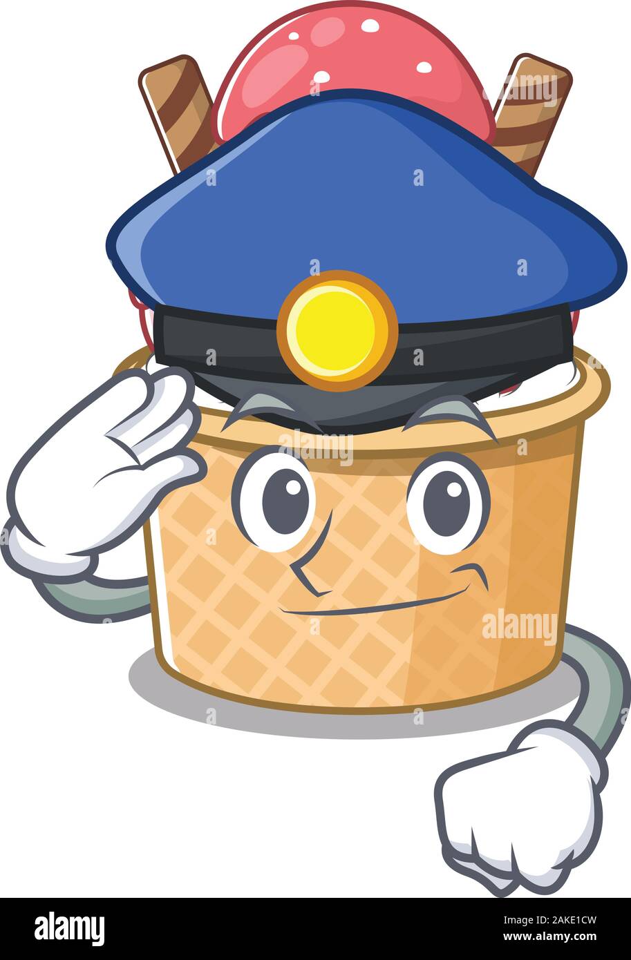 Ice cream sundae Cartoon mascot performed as a Police officer Stock ...