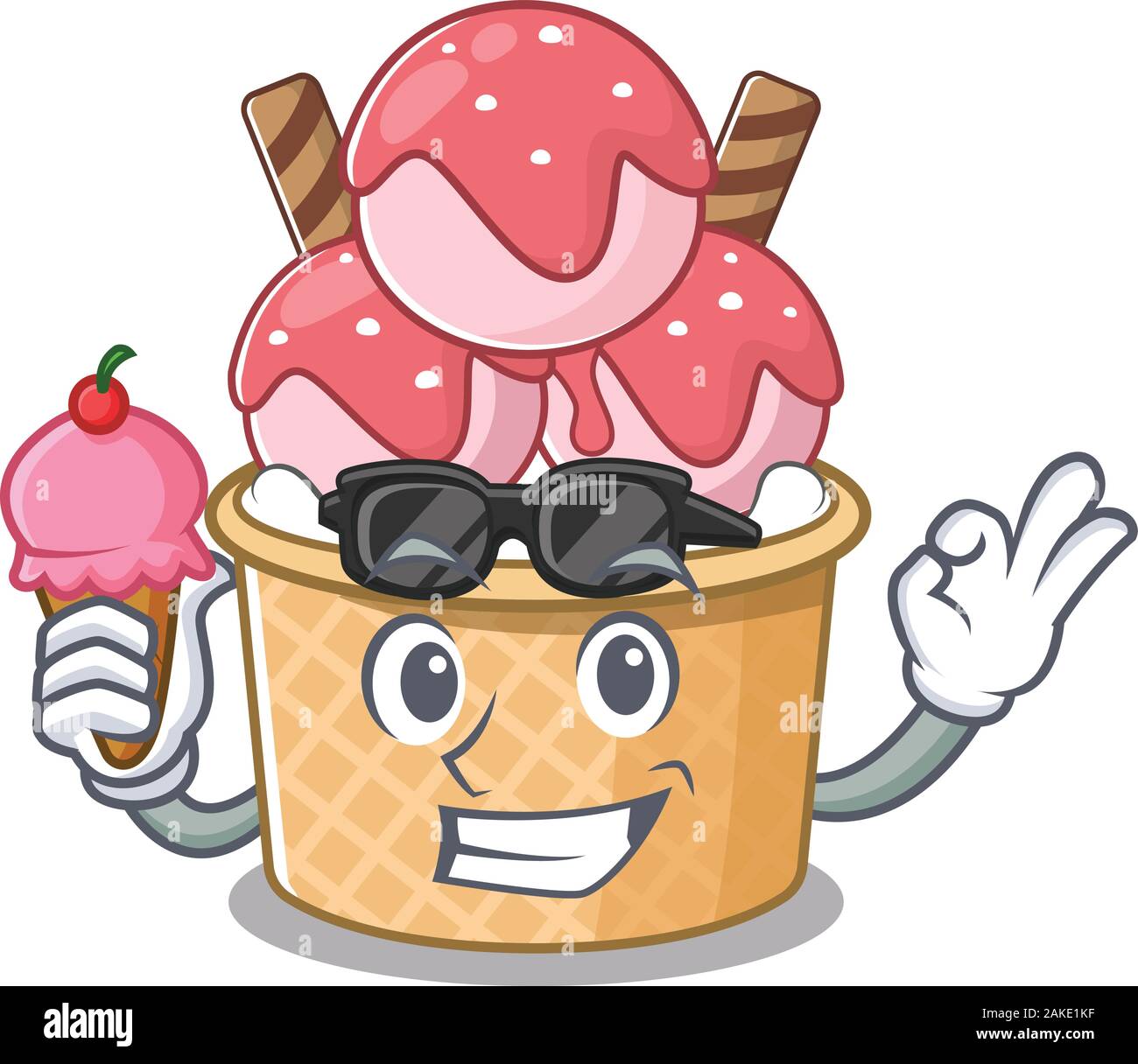 Ice cream sundae mascot cartoon design with ice cream Stock Vector ...