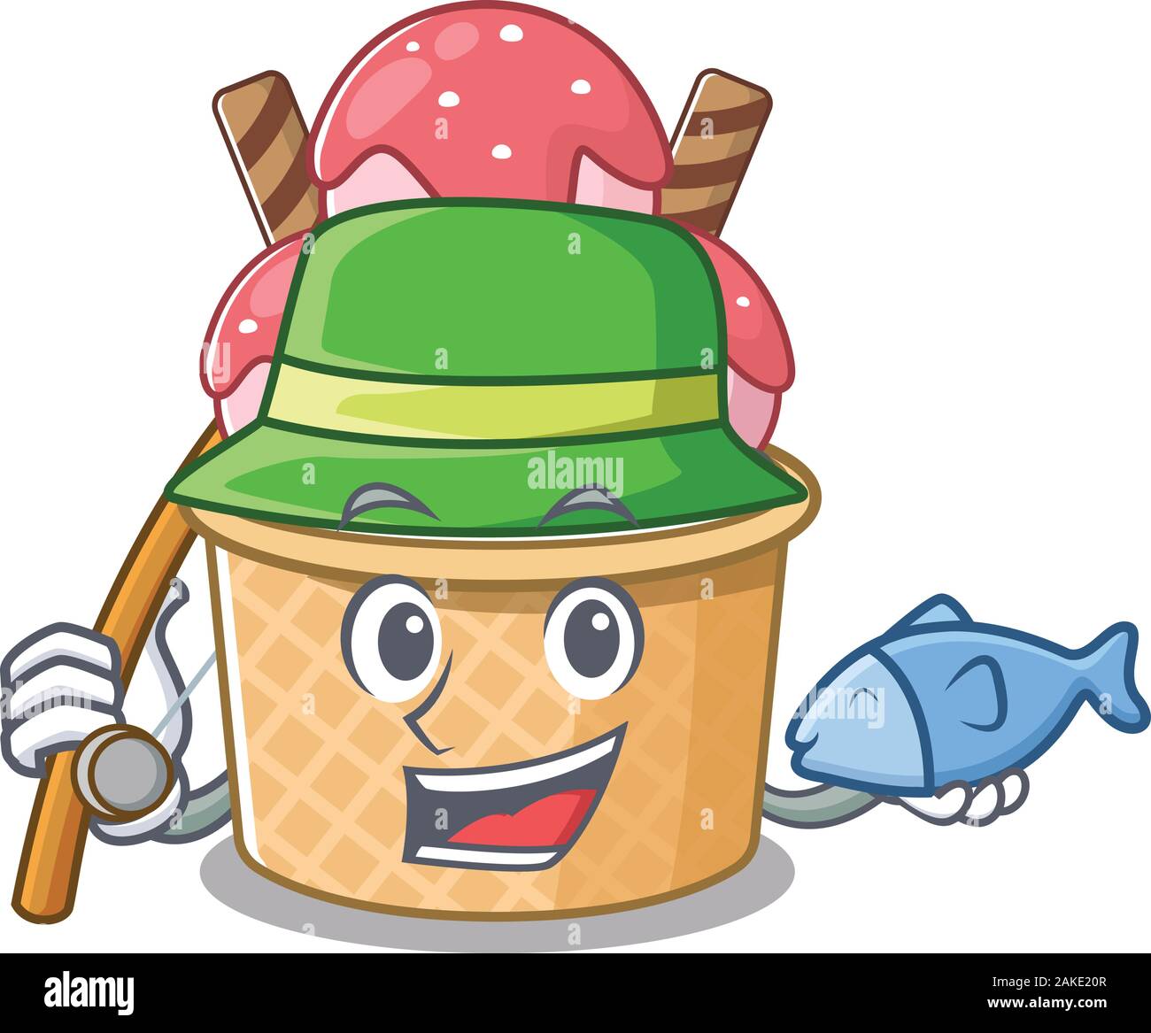 A Picture of happy Fishing ice cream sundae design Stock Vector Image ...