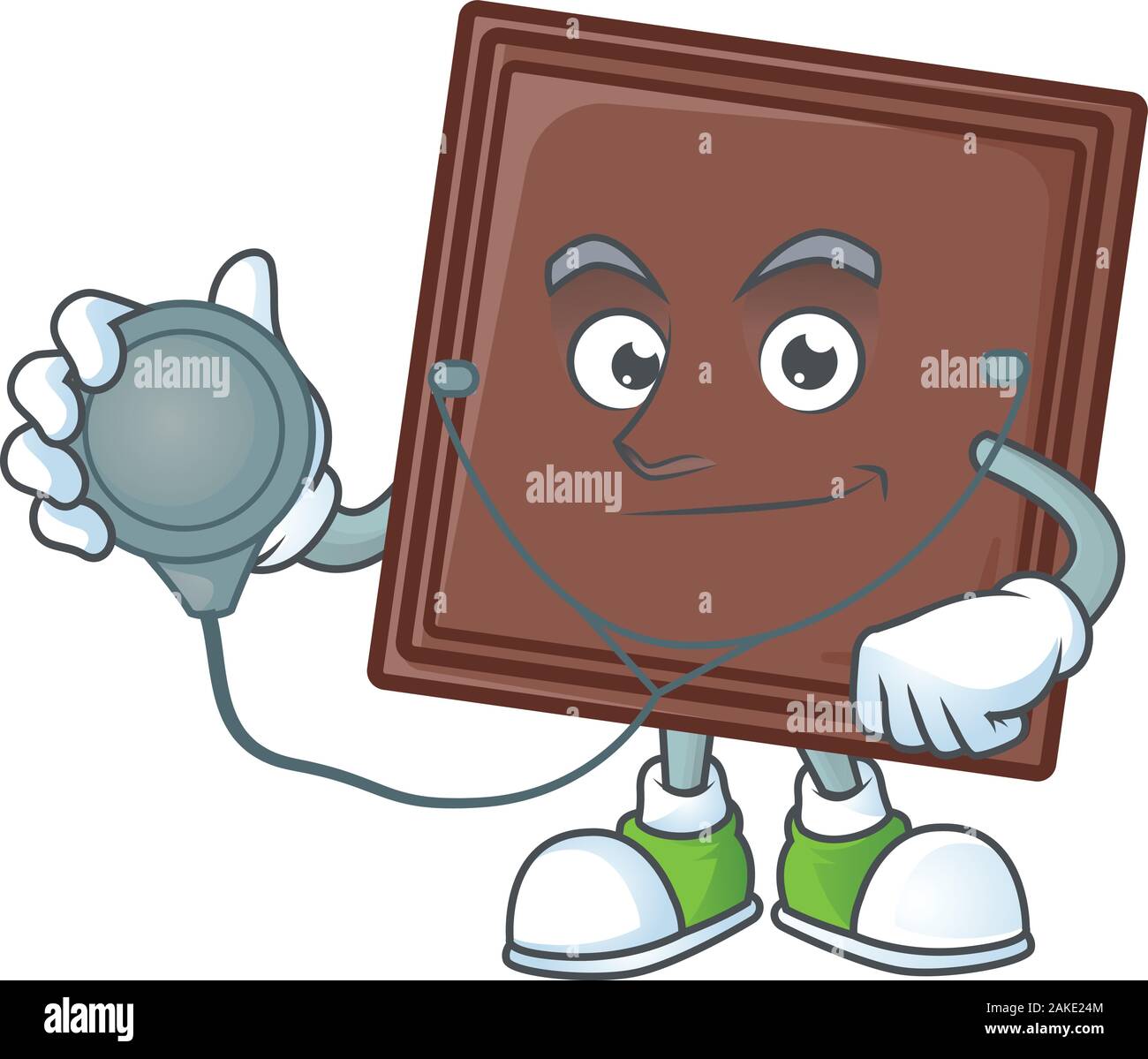 One bite chocolate bar cartoon character style in a Doctor costume with ...