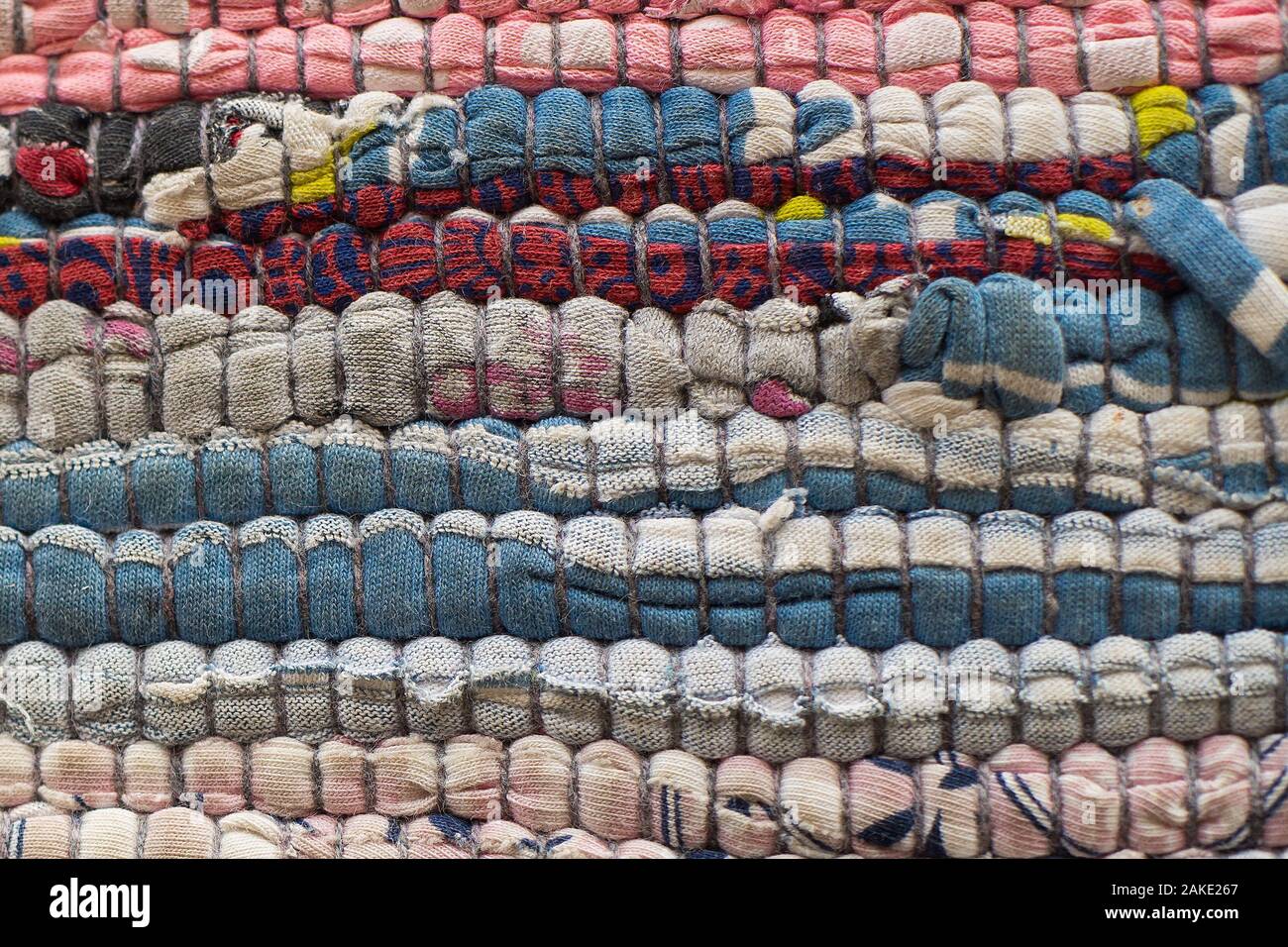 natural wool fabric with colorful hand made Stock Photo - Alamy