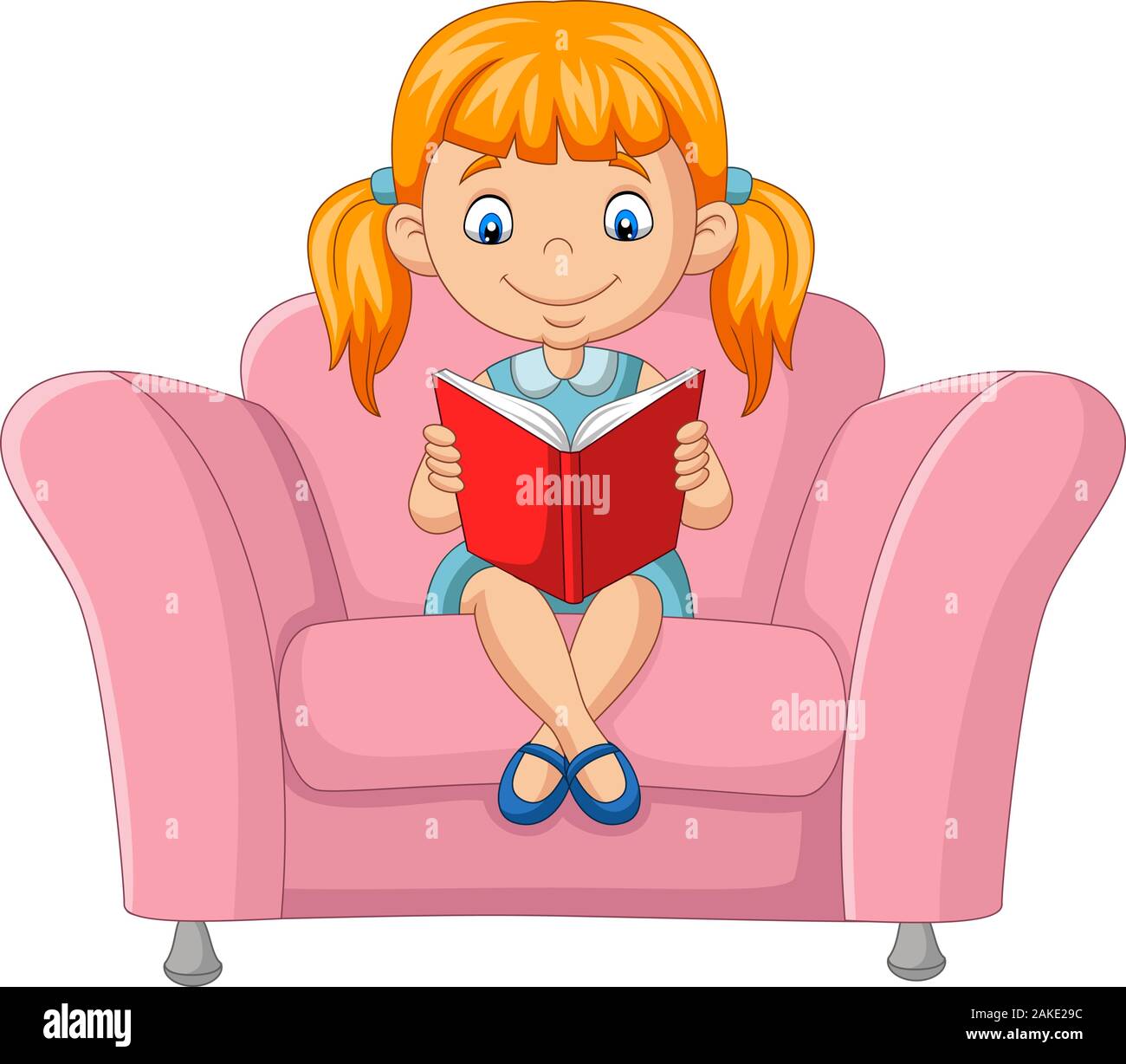 Woman on chair with a book Stock Vector Images - Alamy