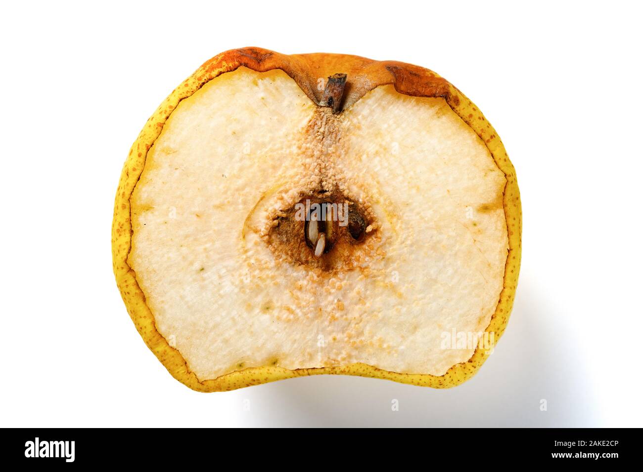 cut out section of an overripe pear on white background Stock Photo - Alamy