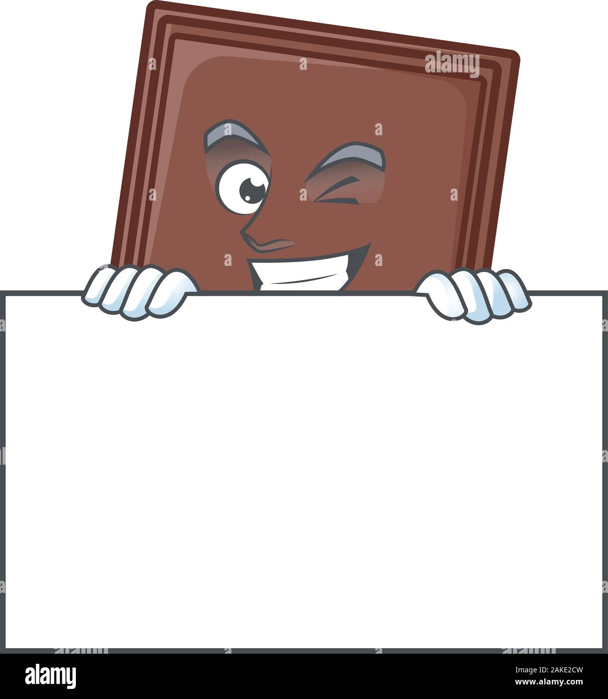 Grinning face one bite chocolate bar cartoon character style hides ...