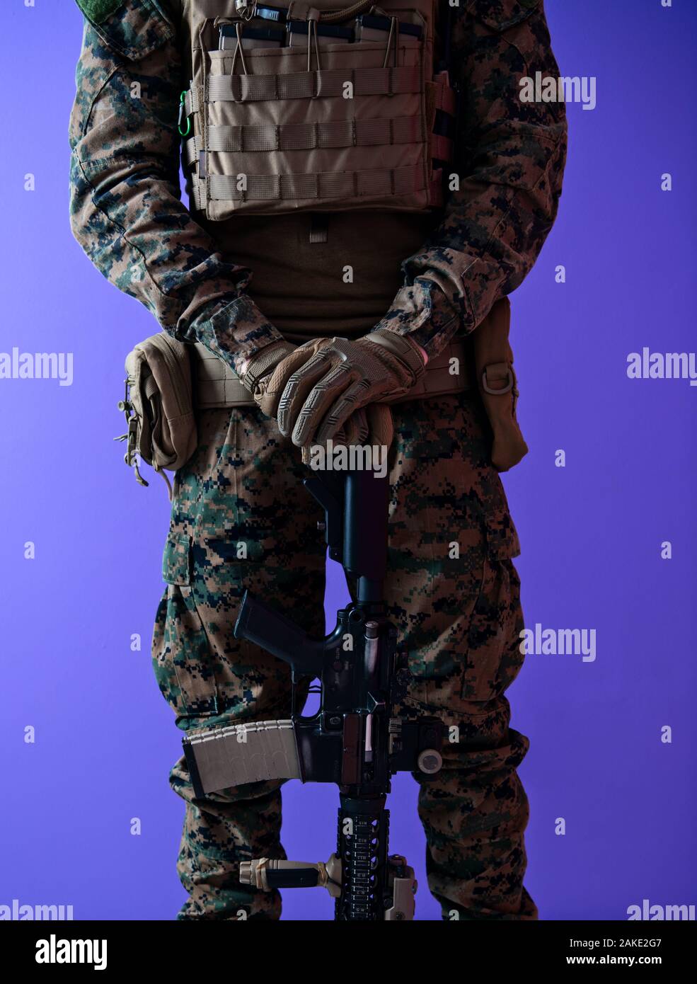 american marine corps special operations modern warfare soldier with fire arm weapon and ...