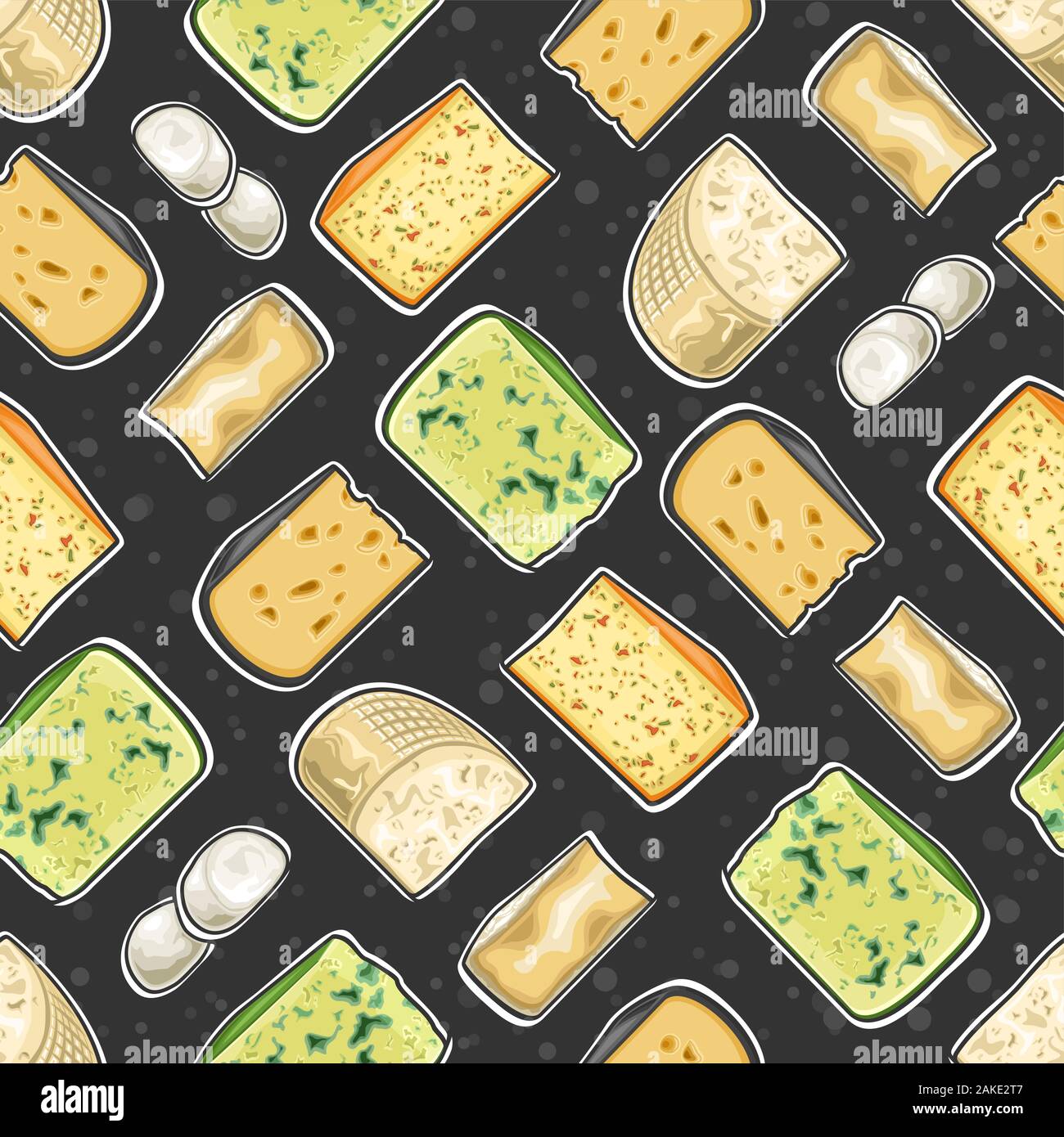 Vector Cheese Seamless Pattern, square repeat seamless ornament with ...