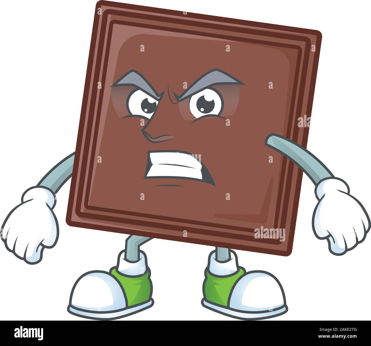 cartoon character of one bite chocolate bar with angry face Stock ...