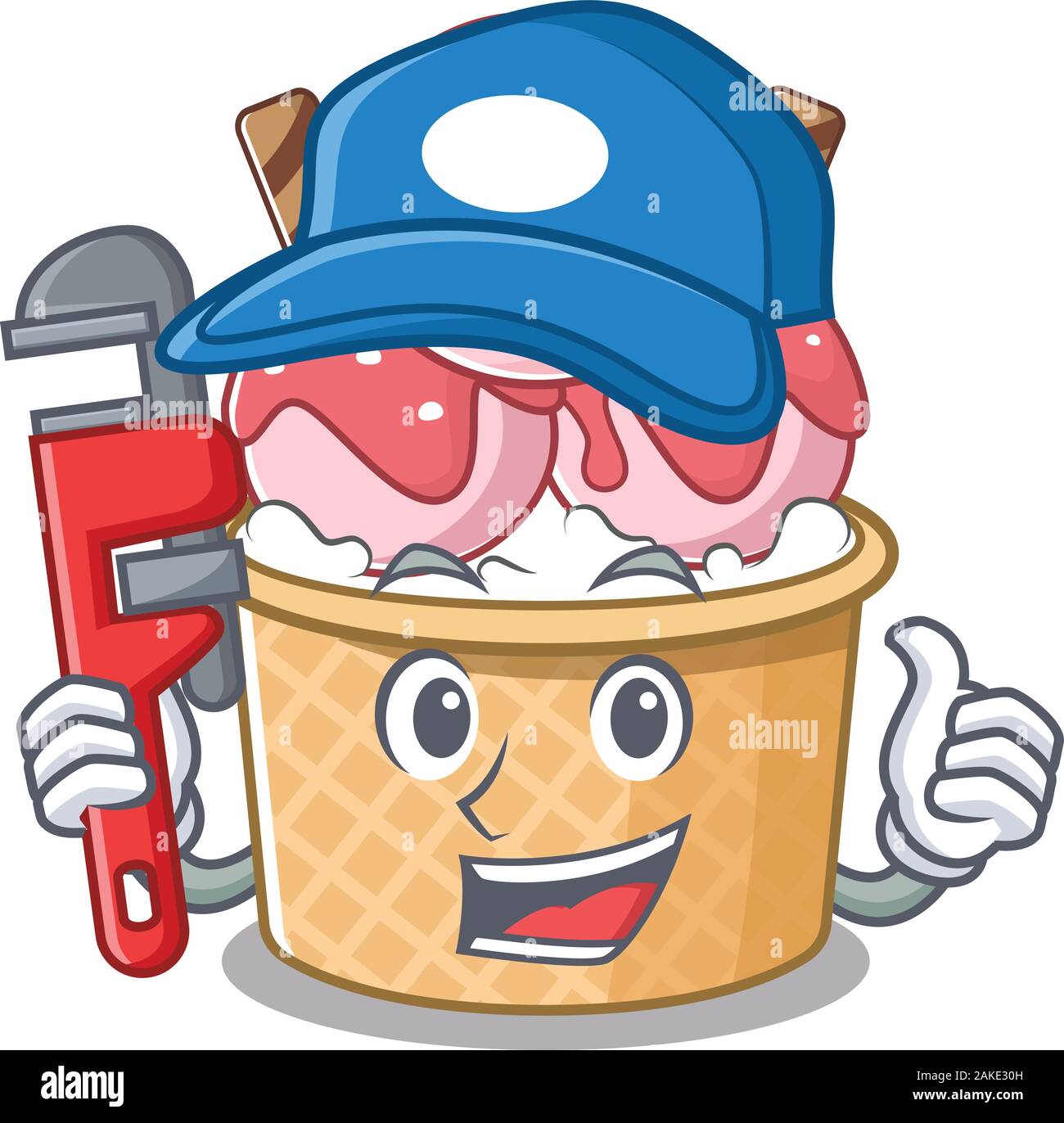Cool Plumber ice cream sundae on mascot picture style Stock Vector ...