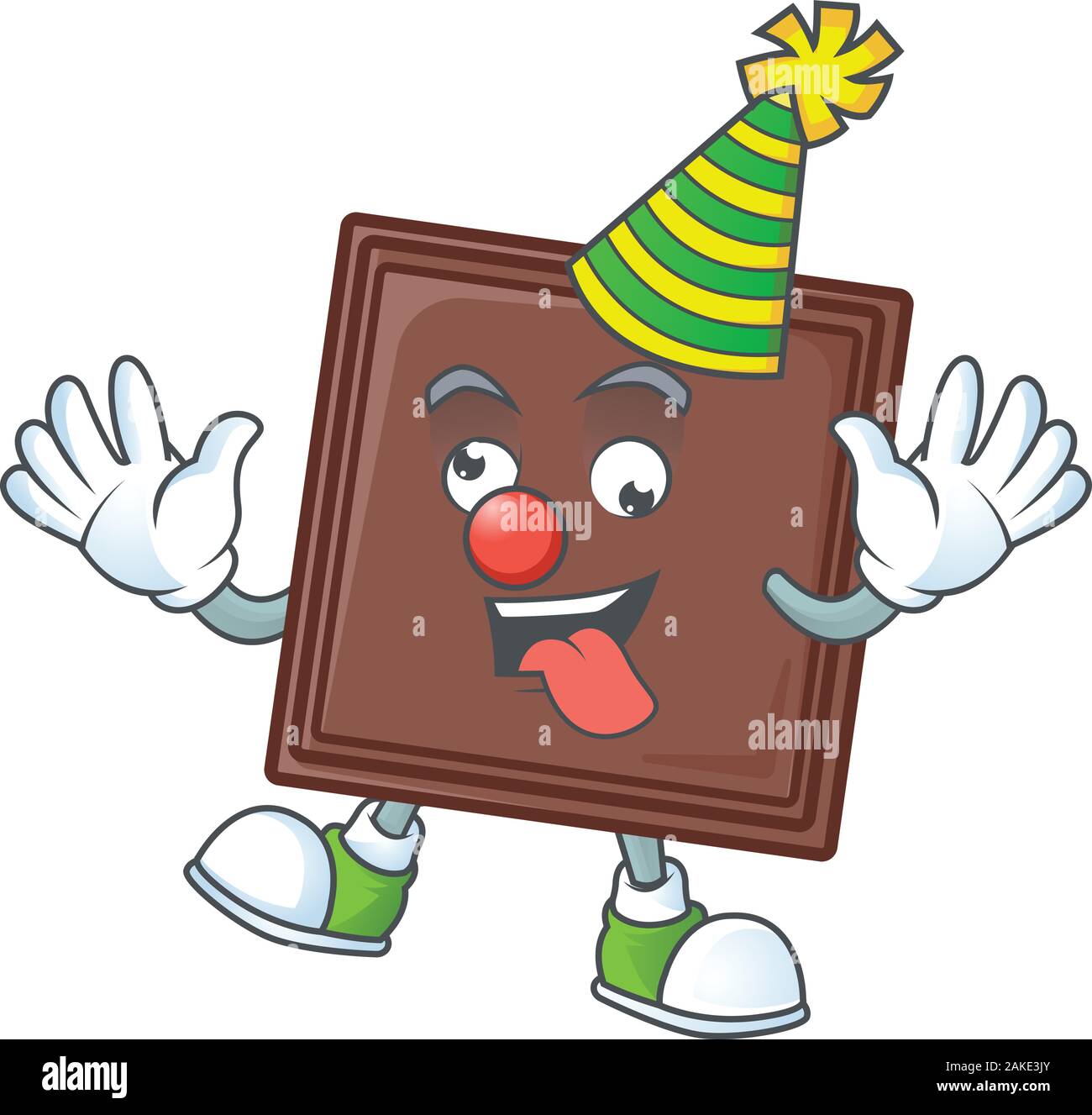 Funny Clown one bite chocolate bar cartoon character mascot design ...