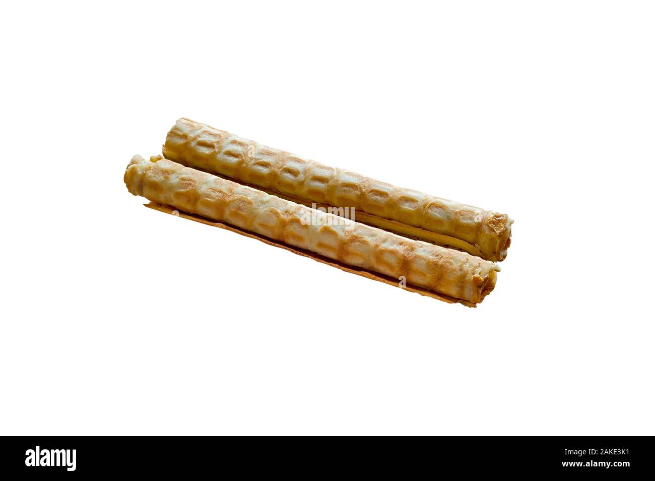 Wafer rolls filled with condensed milk. Russian dish Stock Photo - Alamy